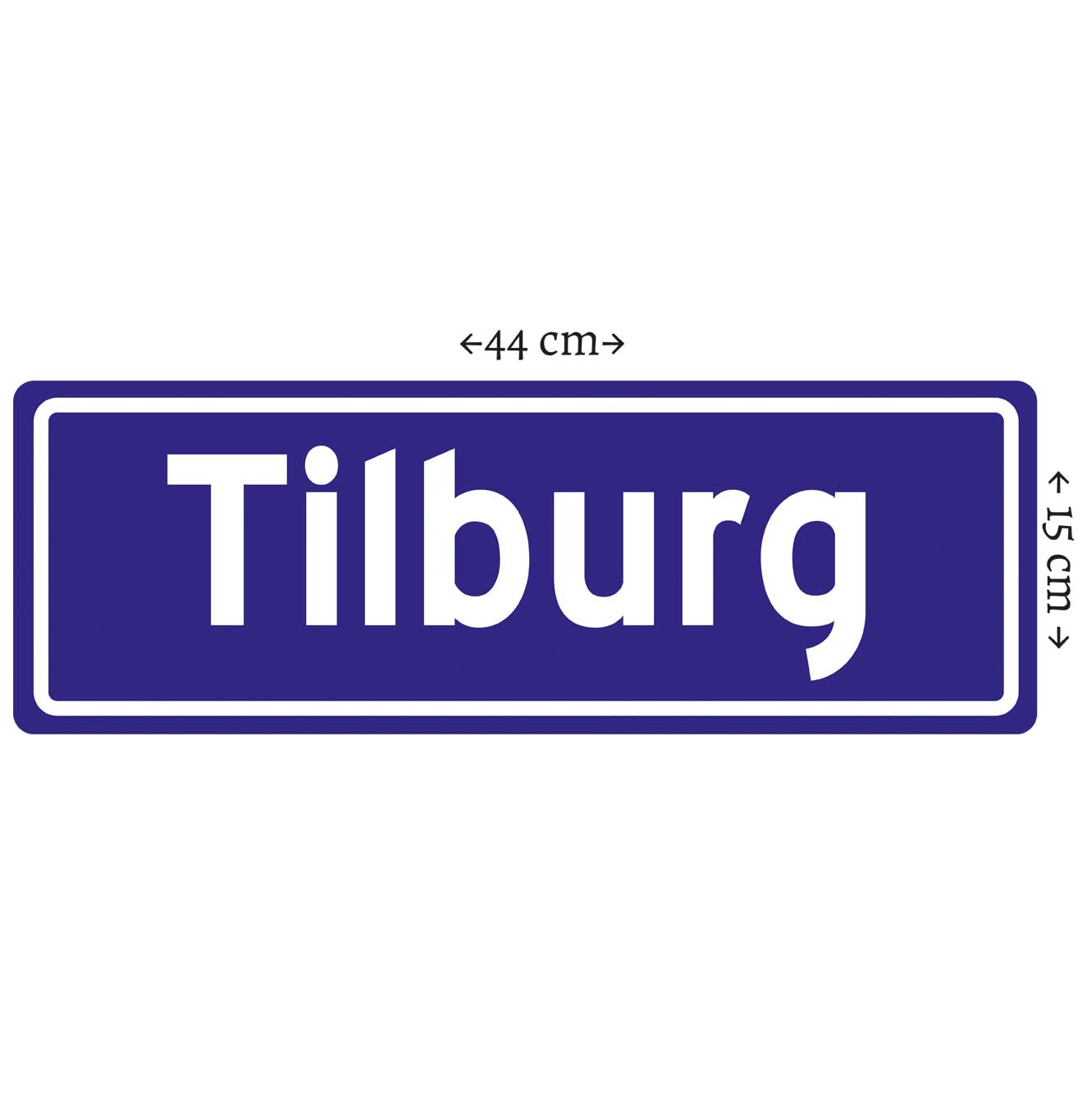 Statische raamsticker plaatsnaambord "Tilburg" - HB-Webshop.com